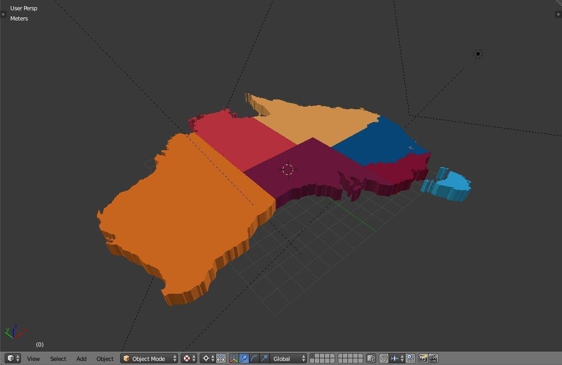 3D model Australia 3D Map with states VR / AR / low-poly | CGTrader