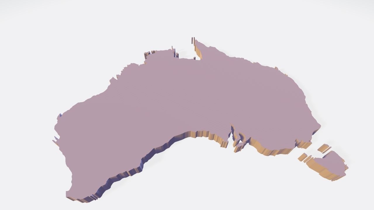 3D model Australia 3D Map with states VR / AR / low-poly | CGTrader
