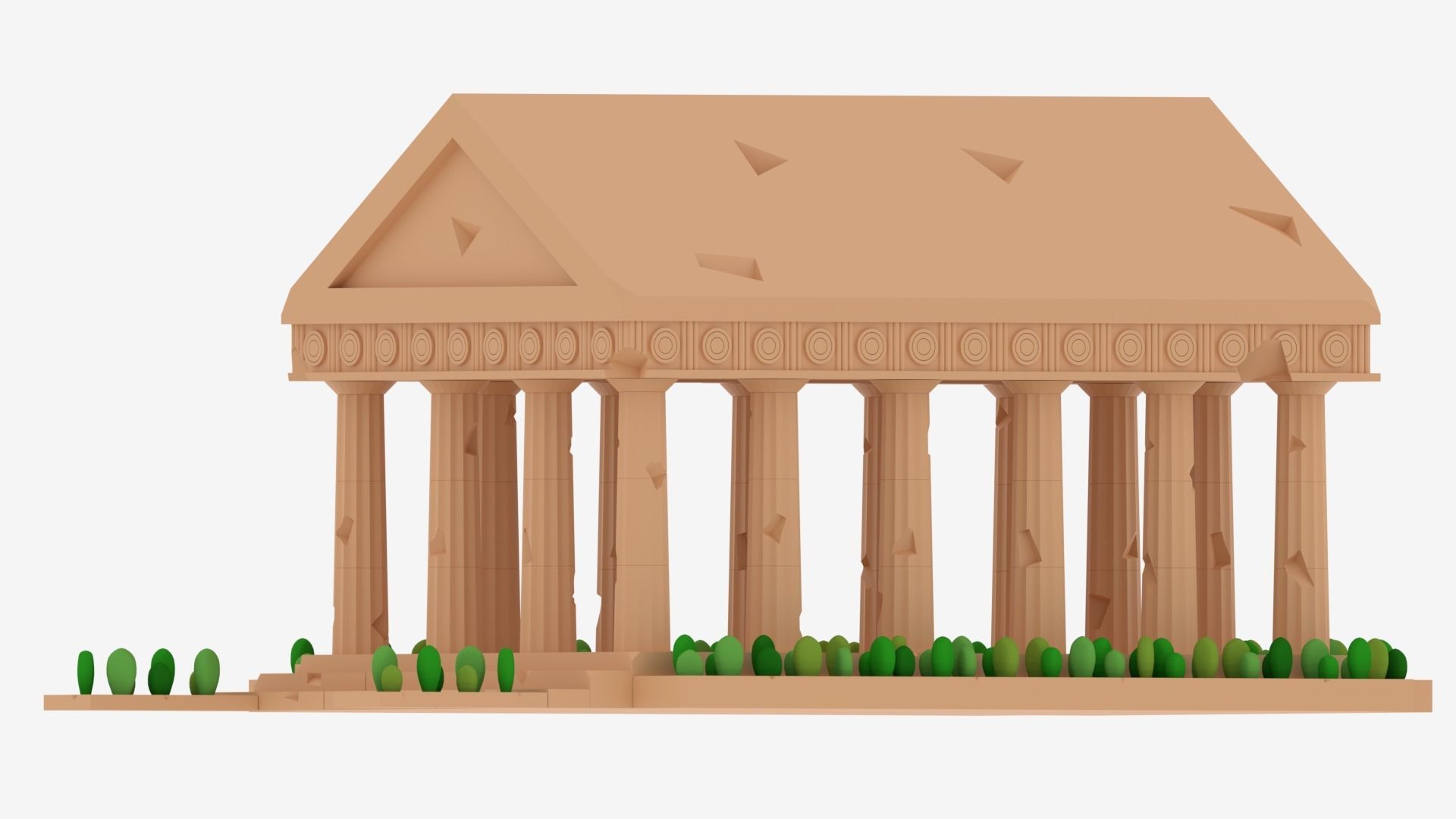 3D model Cartoon Greek Temple Parthenon VR / AR / low-poly | CGTrader