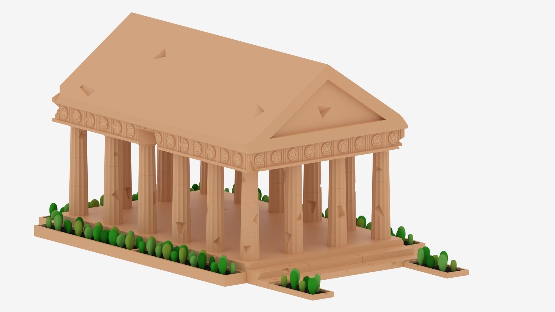 3D model Cartoon Greek Temple Parthenon VR / AR / low-poly | CGTrader