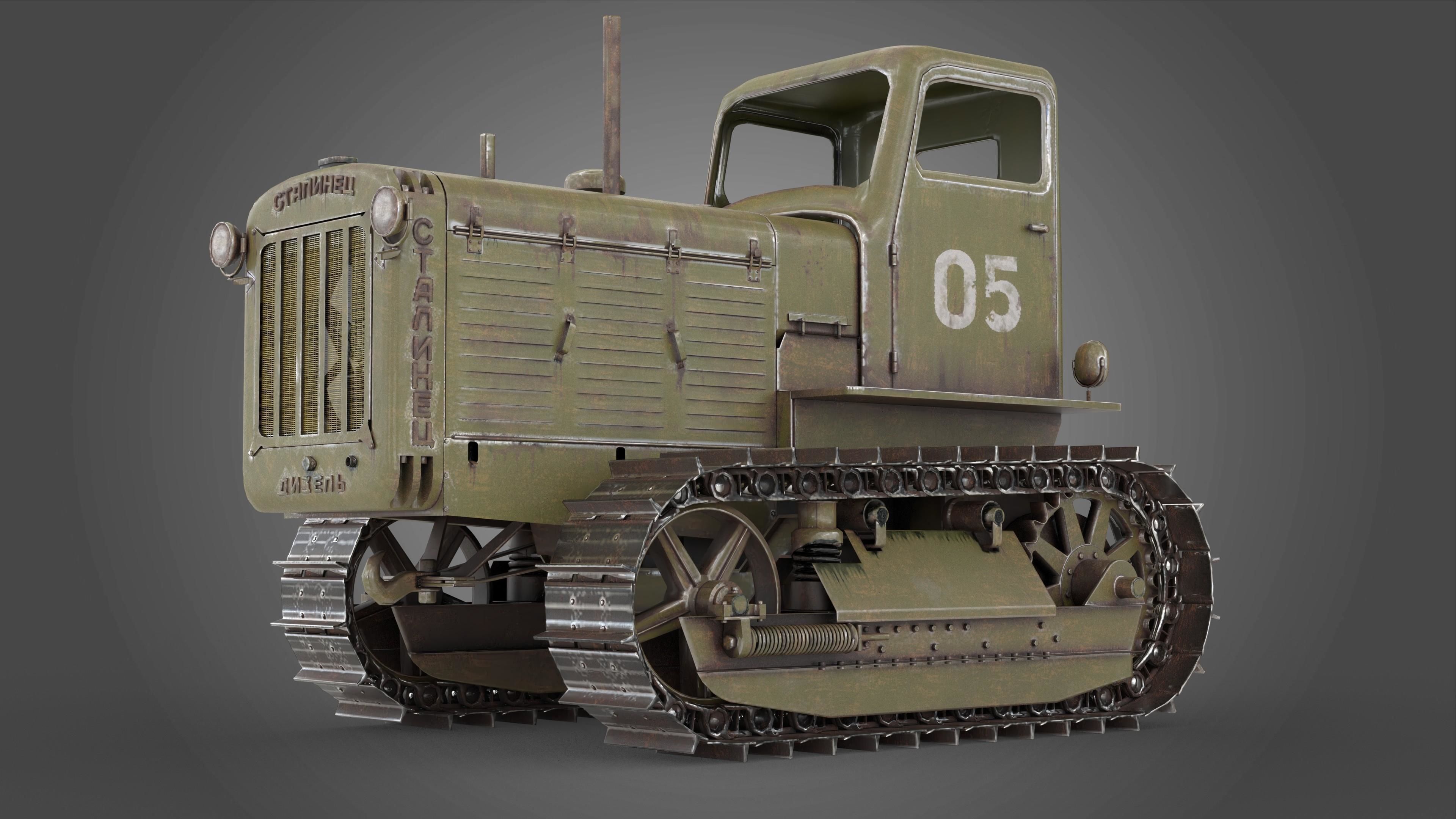 S-65 Stalinets tractor 3D model | CGTrader