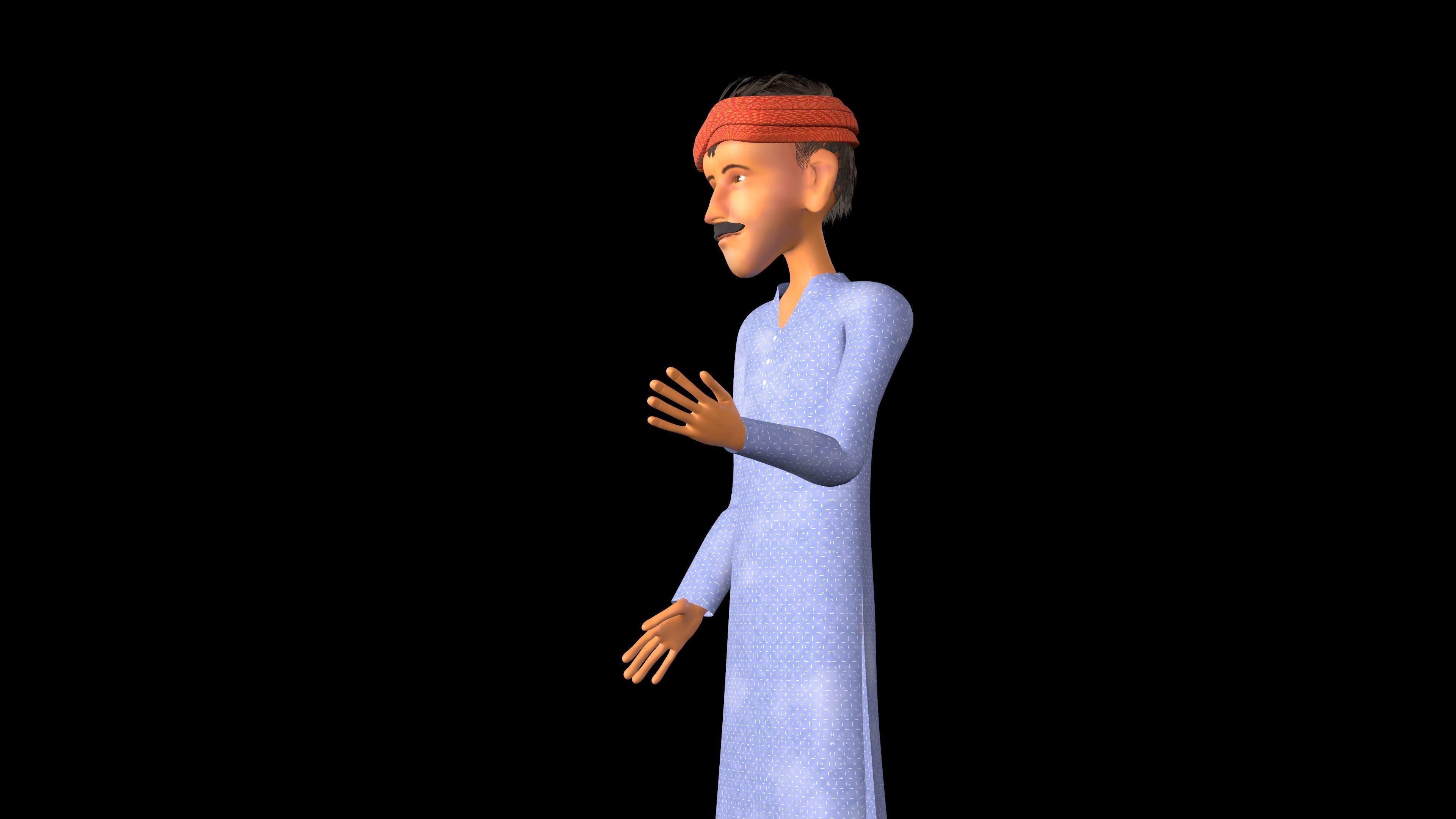 indian character 3D model rigged | CGTrader