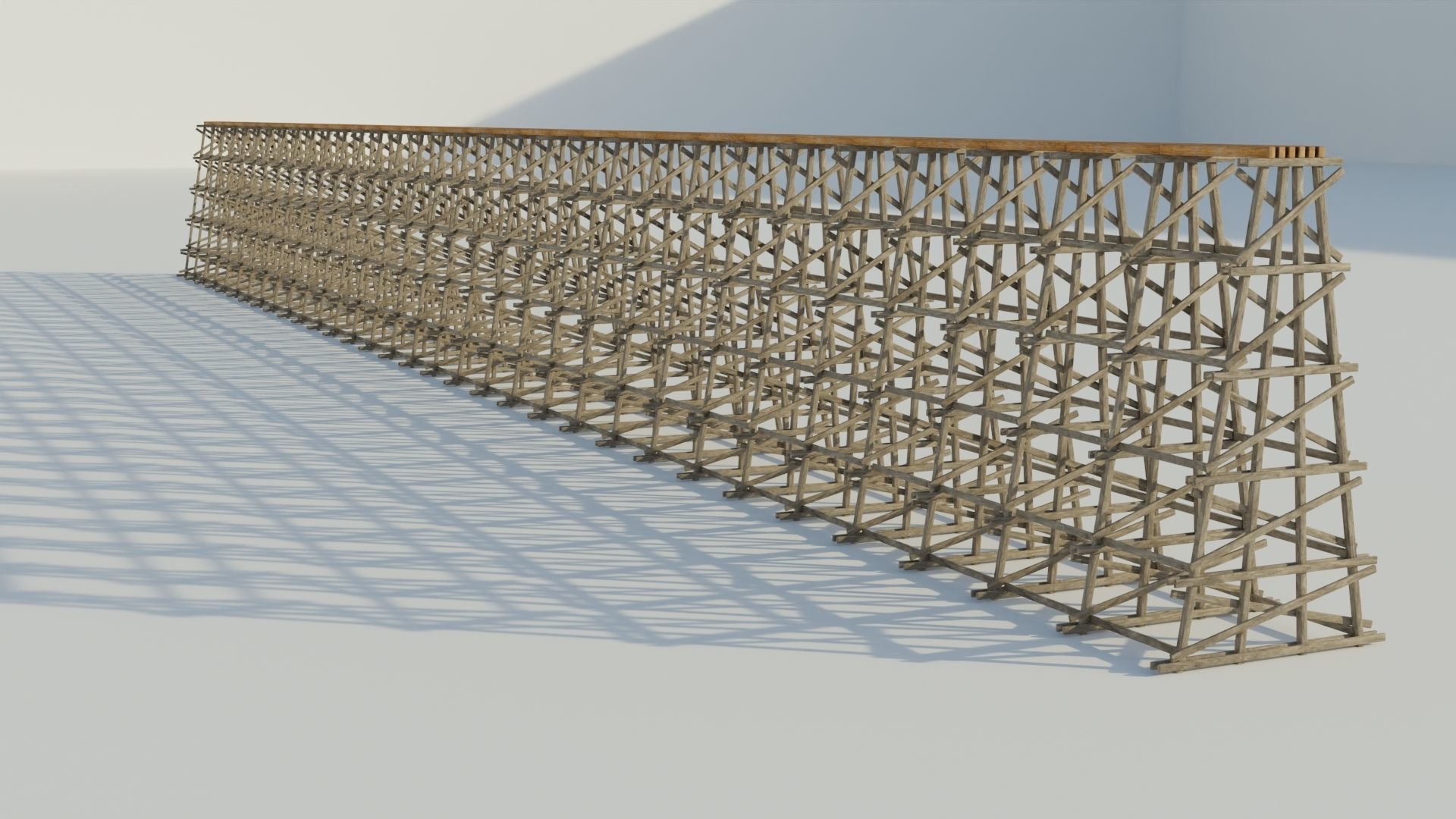 3D model Wood trestle bridge 3D model PBR materials VR / AR / low-poly ...