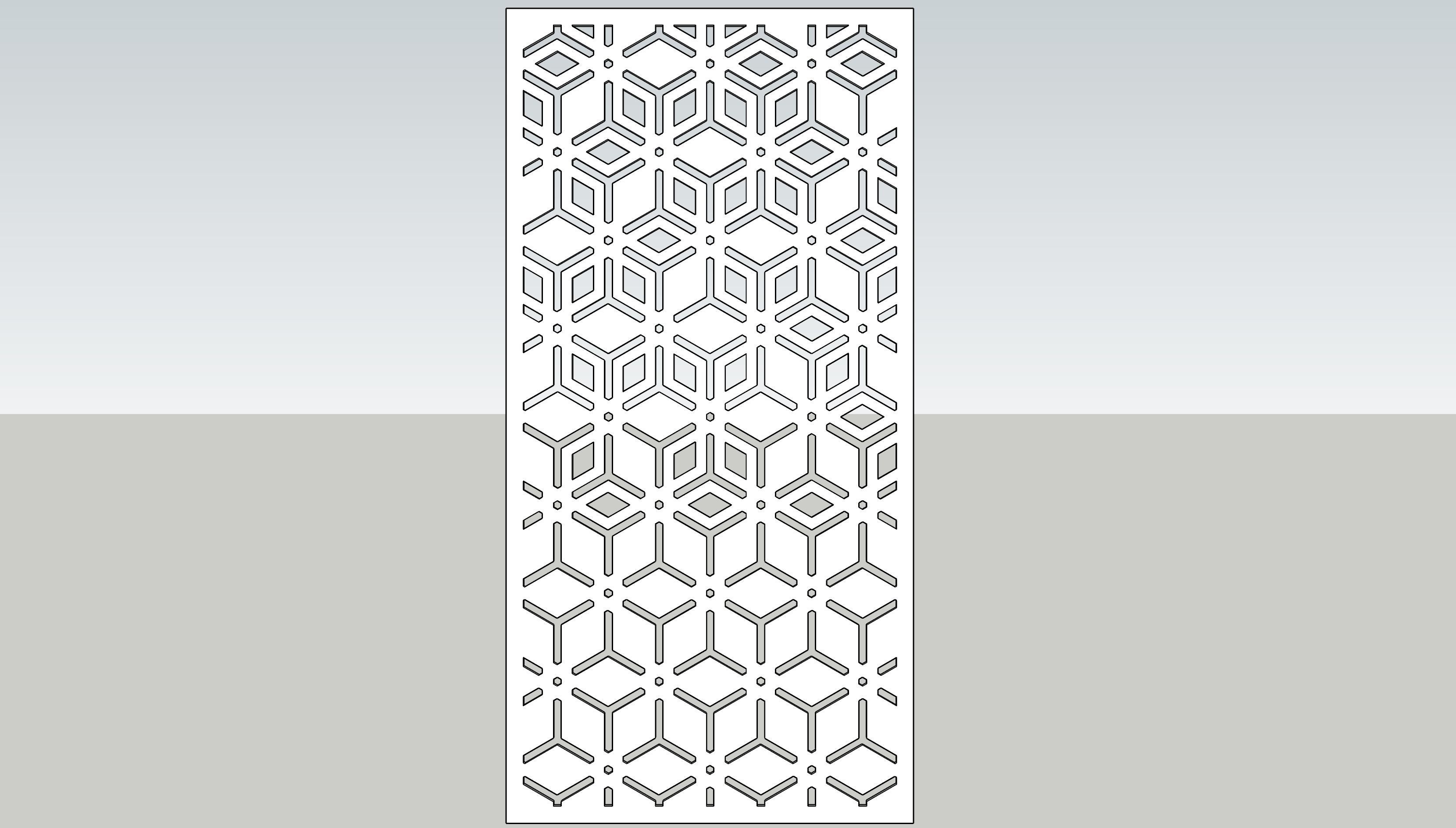 Partition metal screen with geometric patterns 3D model | CGTrader
