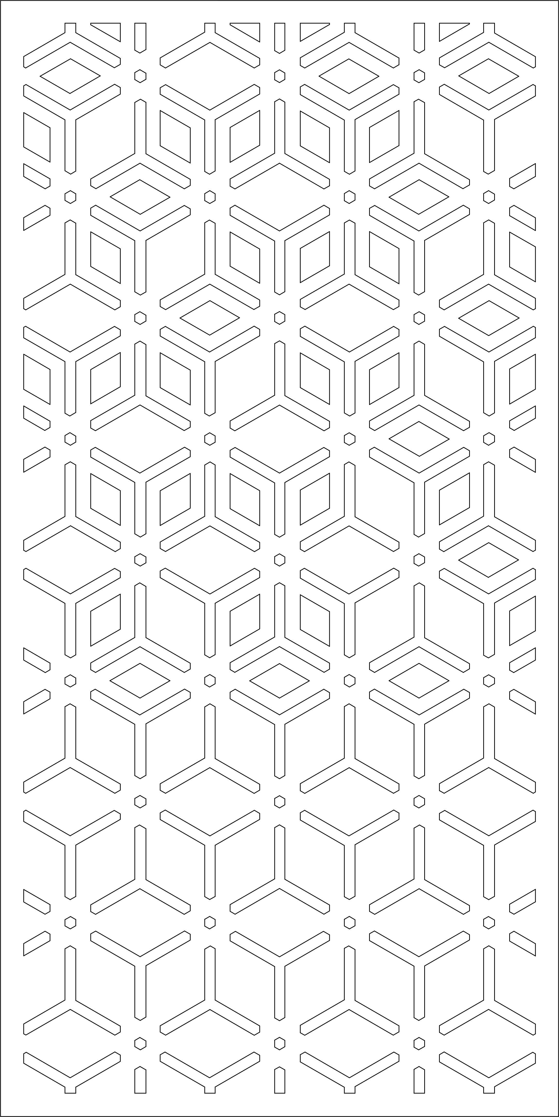 Partition metal screen with geometric patterns 3D model | CGTrader