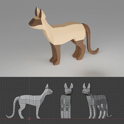 3D model Cat low poly base mesh VR / AR / low-poly | CGTrader