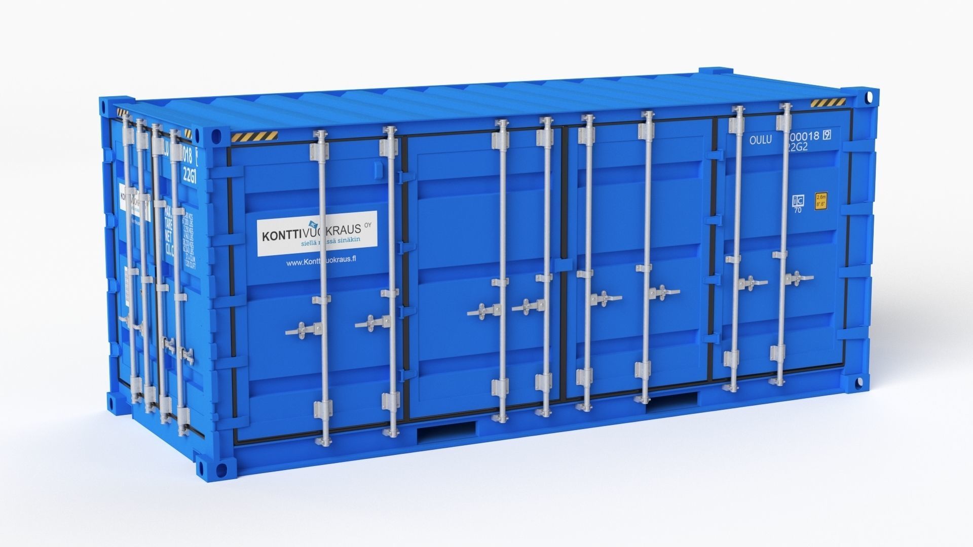 20 ft Cube Open Side Shipping Cargo Container 01 3D model | CGTrader