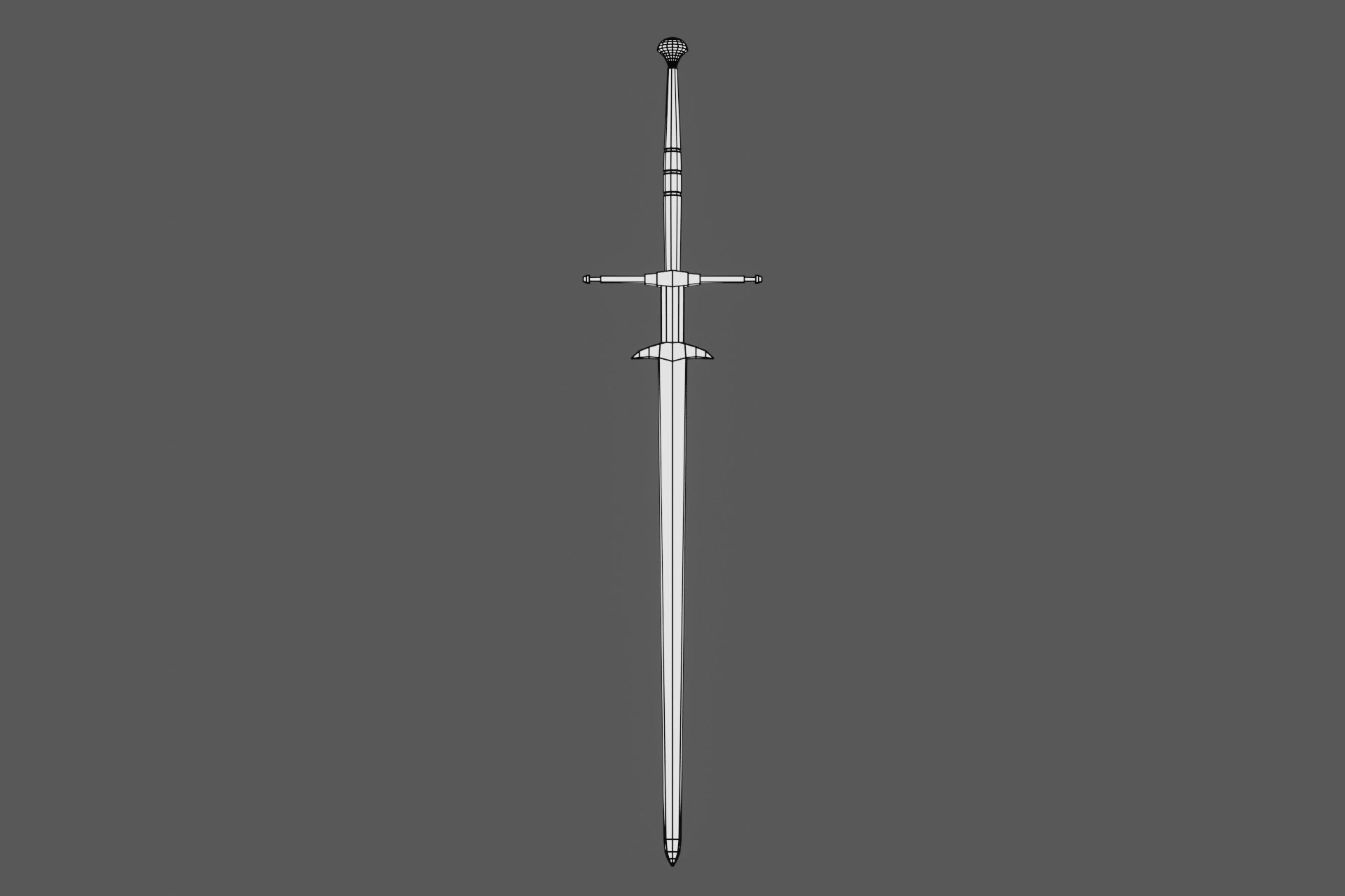 3D model lowpoly rusted great sword - zweihander -PBR VR / AR / low ...