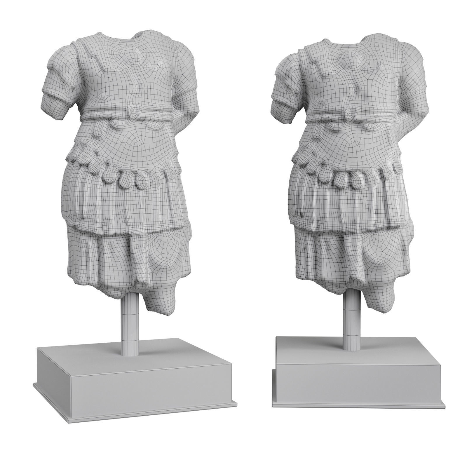 3D model Torso Cuirass statue of a Roman Emperor VR / AR / low-poly ...