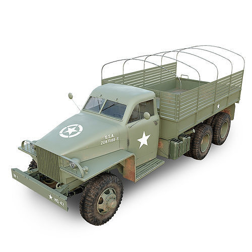 3D model Studebaker US6 military truck us army VR / AR / low-poly ...