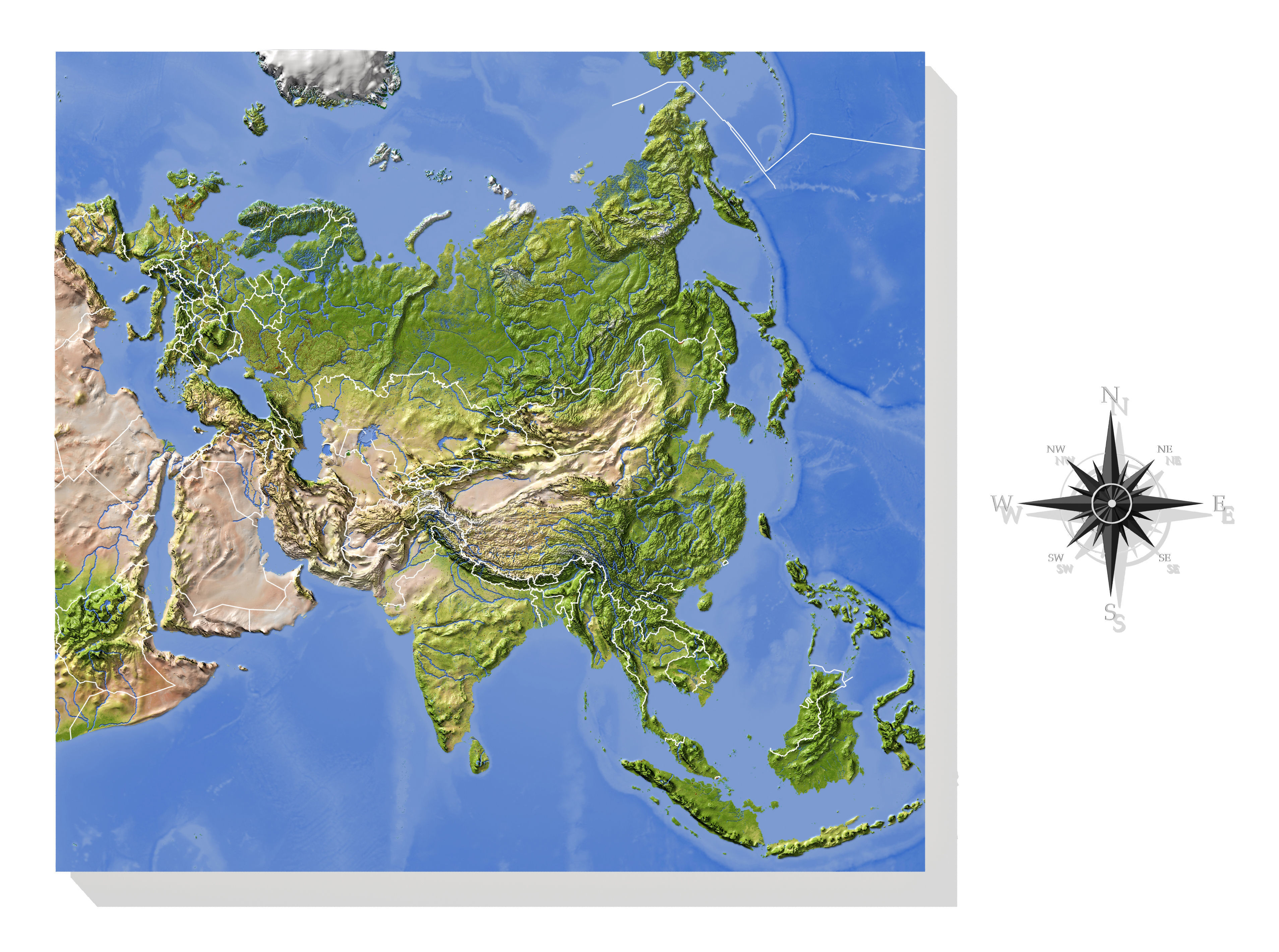 Asia High resolution 3D relief maps 3D model | CGTrader