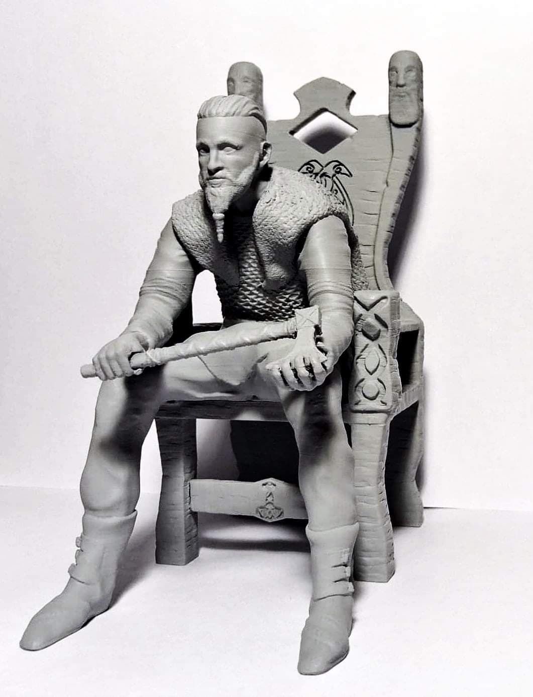 King Ragnar Lothbrook Throne Historical Viking 3D Model Print 3D model ...