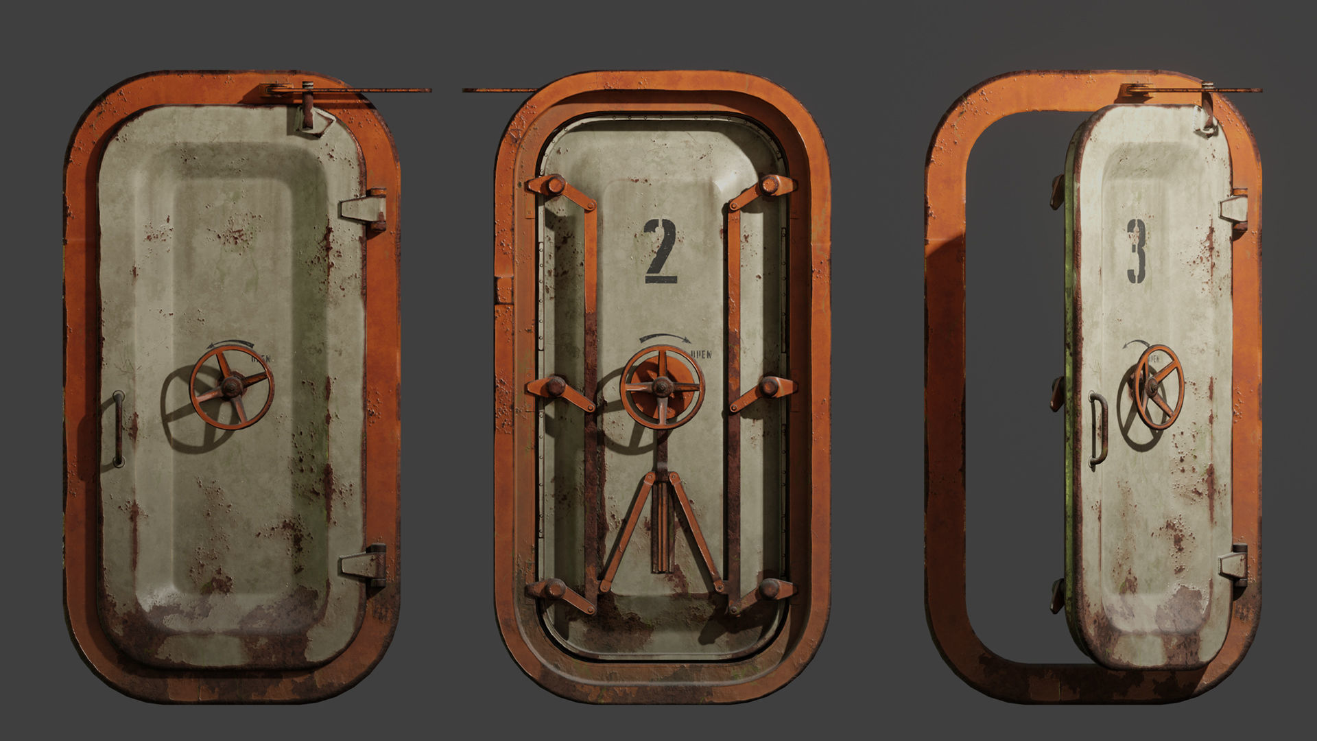 3D model Blast door Game-ready VR / AR / low-poly rigged animated ...