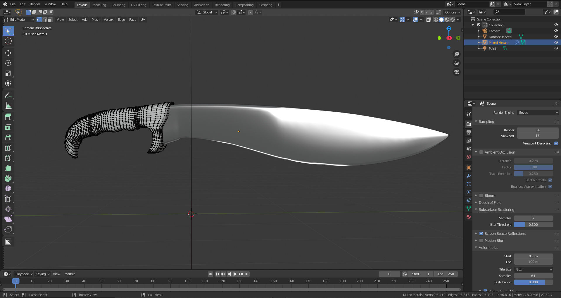 3D model Damascus Hunting Machete VR / AR / low-poly | CGTrader