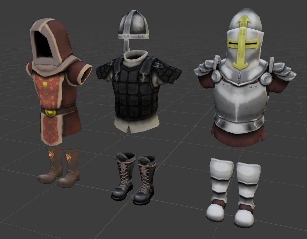 3D model Lowpoly armor pack VR / AR / low-poly FBX STL BLEND