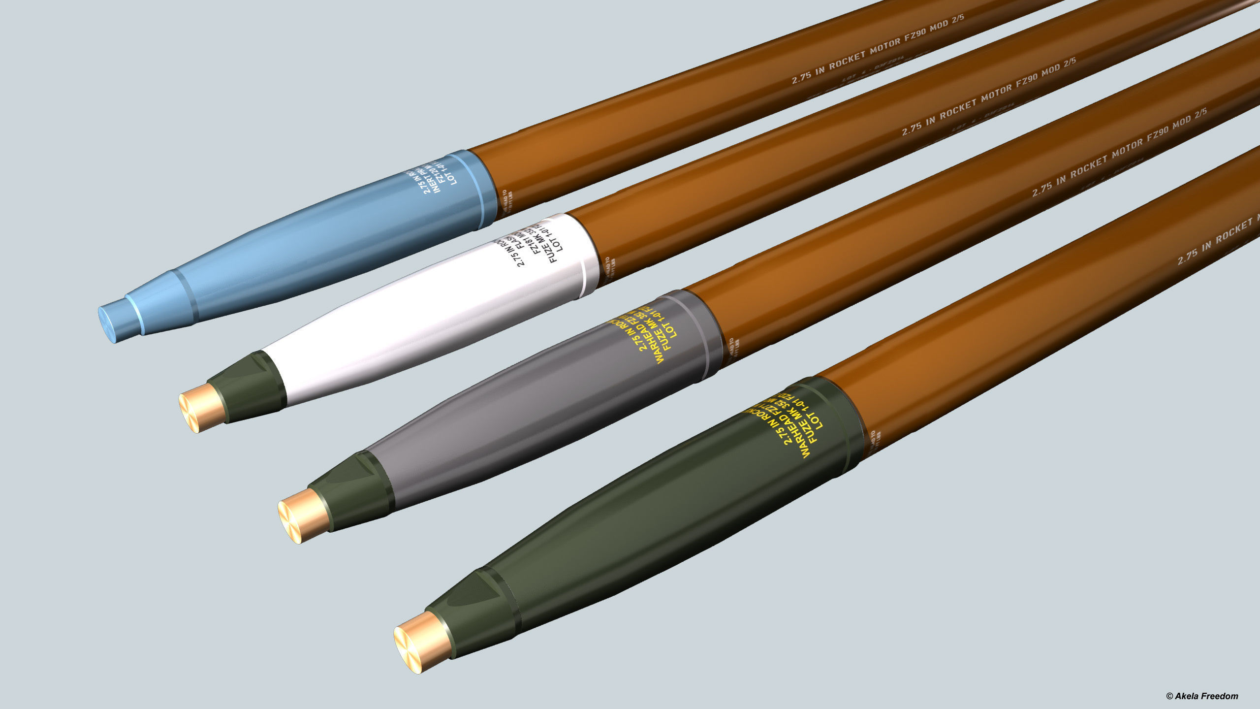 FZ Unguided Rockets 3D model animated | CGTrader