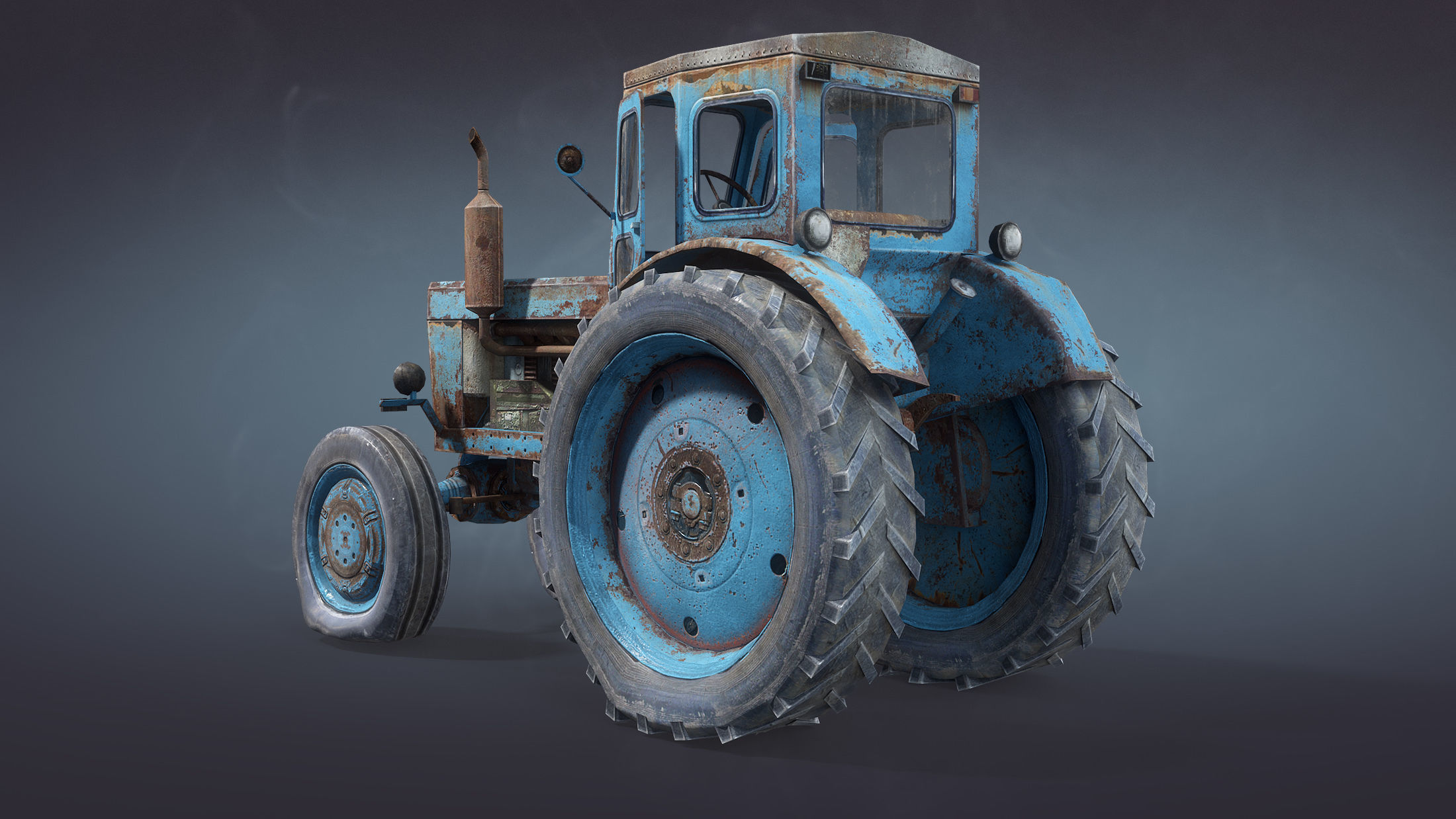 3D model T-40 Tractor Low-Poly VR / AR / low-poly | CGTrader