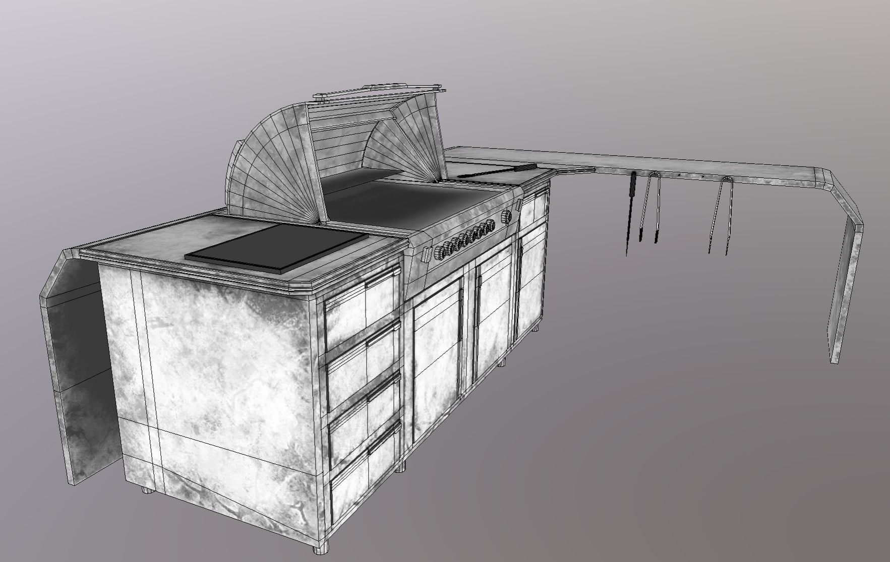 3D model Scifi Barbecue Grill VR / AR / low-poly | CGTrader