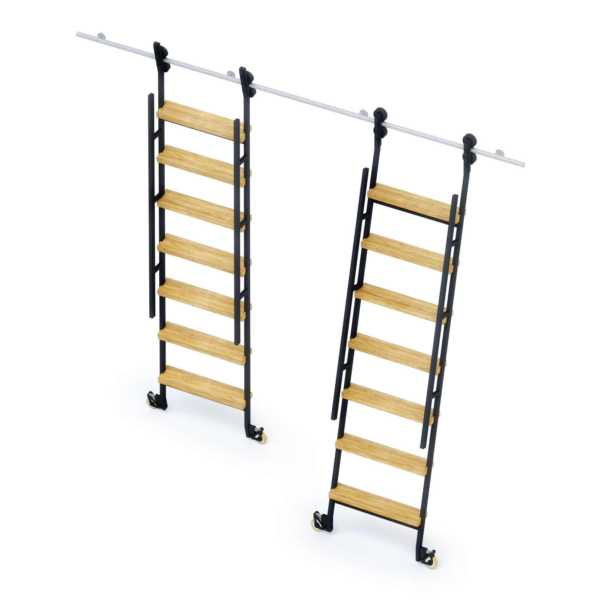 Animated sliding ladder MWE Industrieleiter 3D model | CGTrader