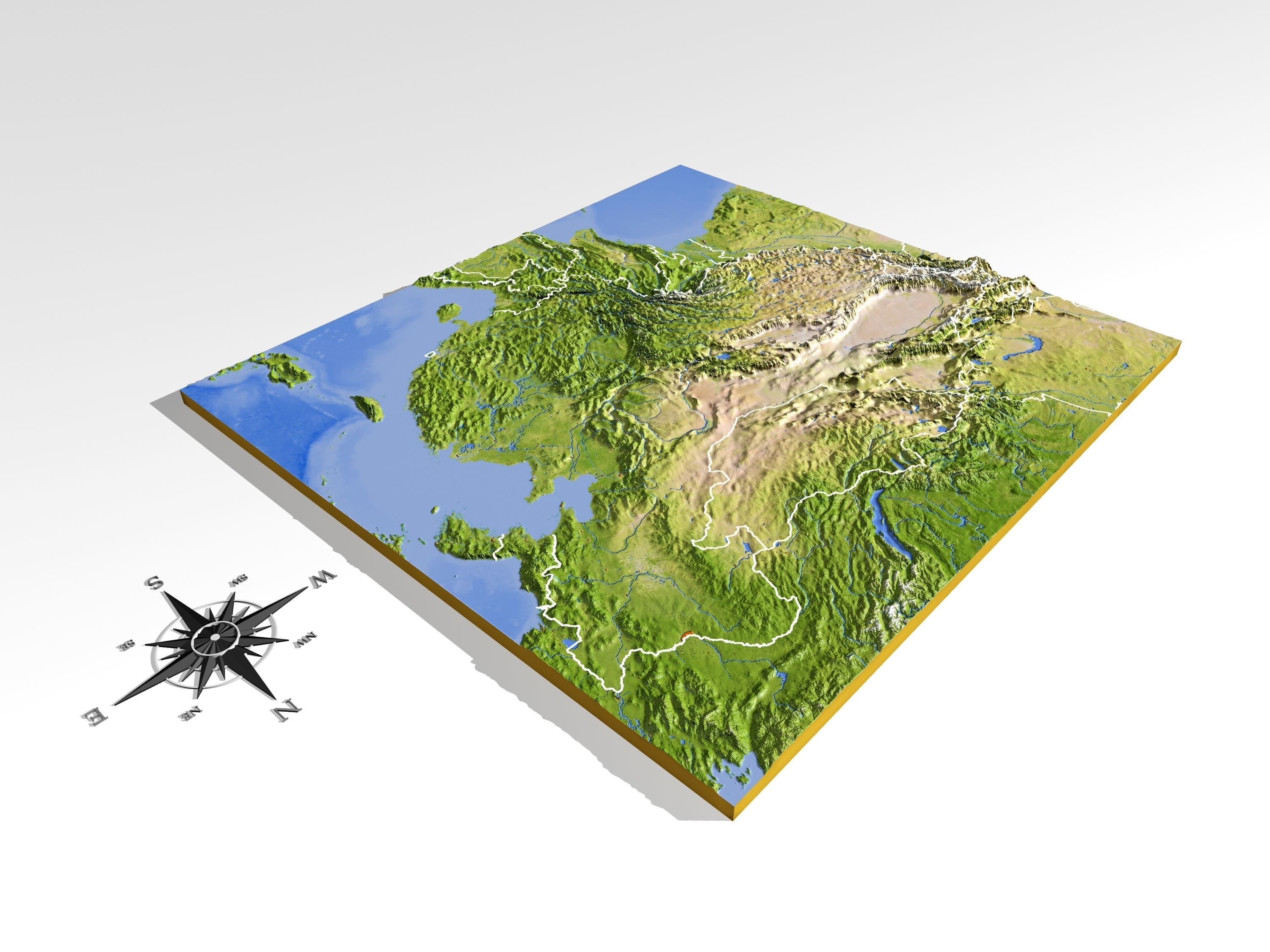 China High resolution 3D relief maps 3D model | CGTrader
