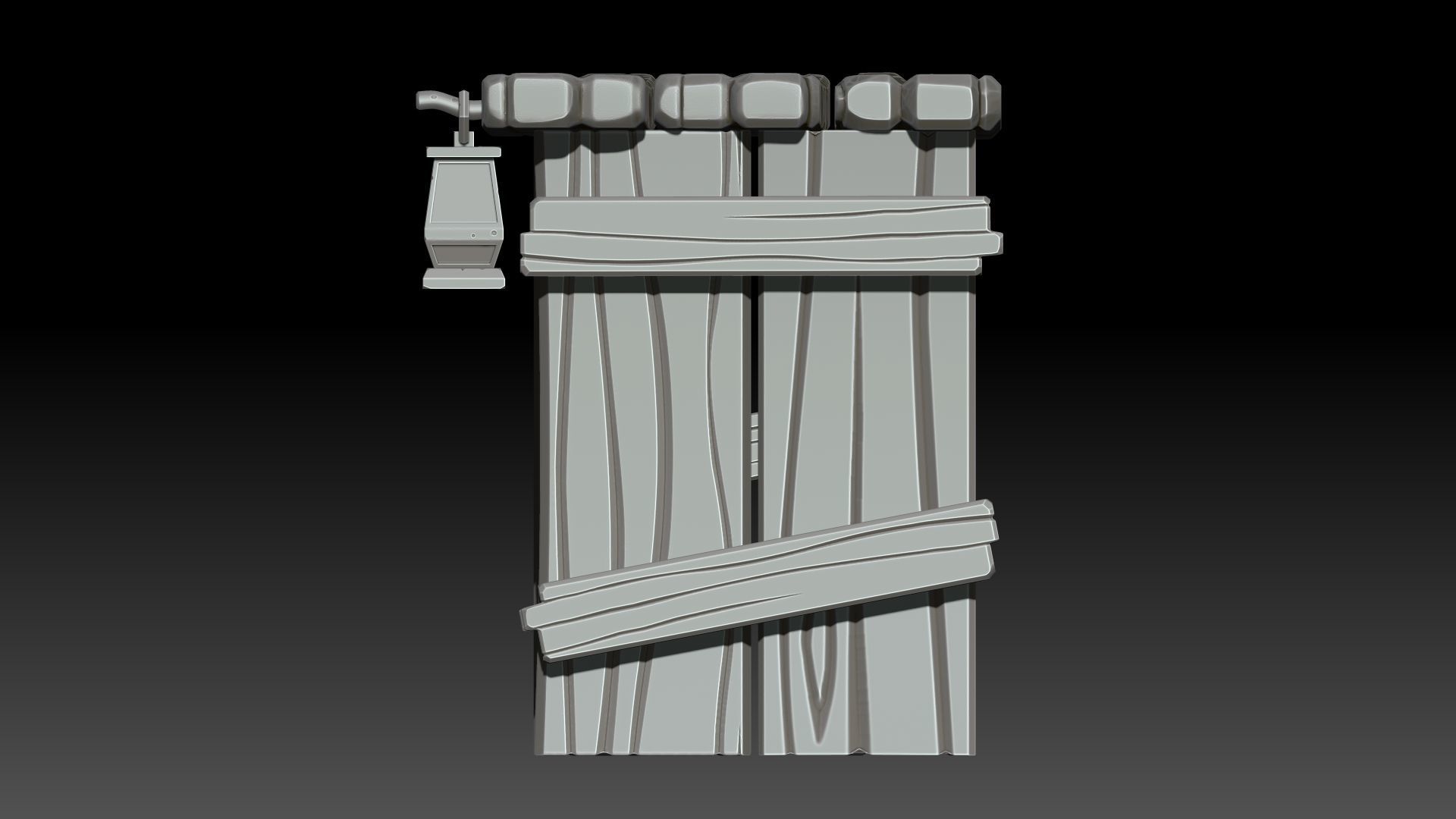 Stylized wooden gate 3D model | CGTrader