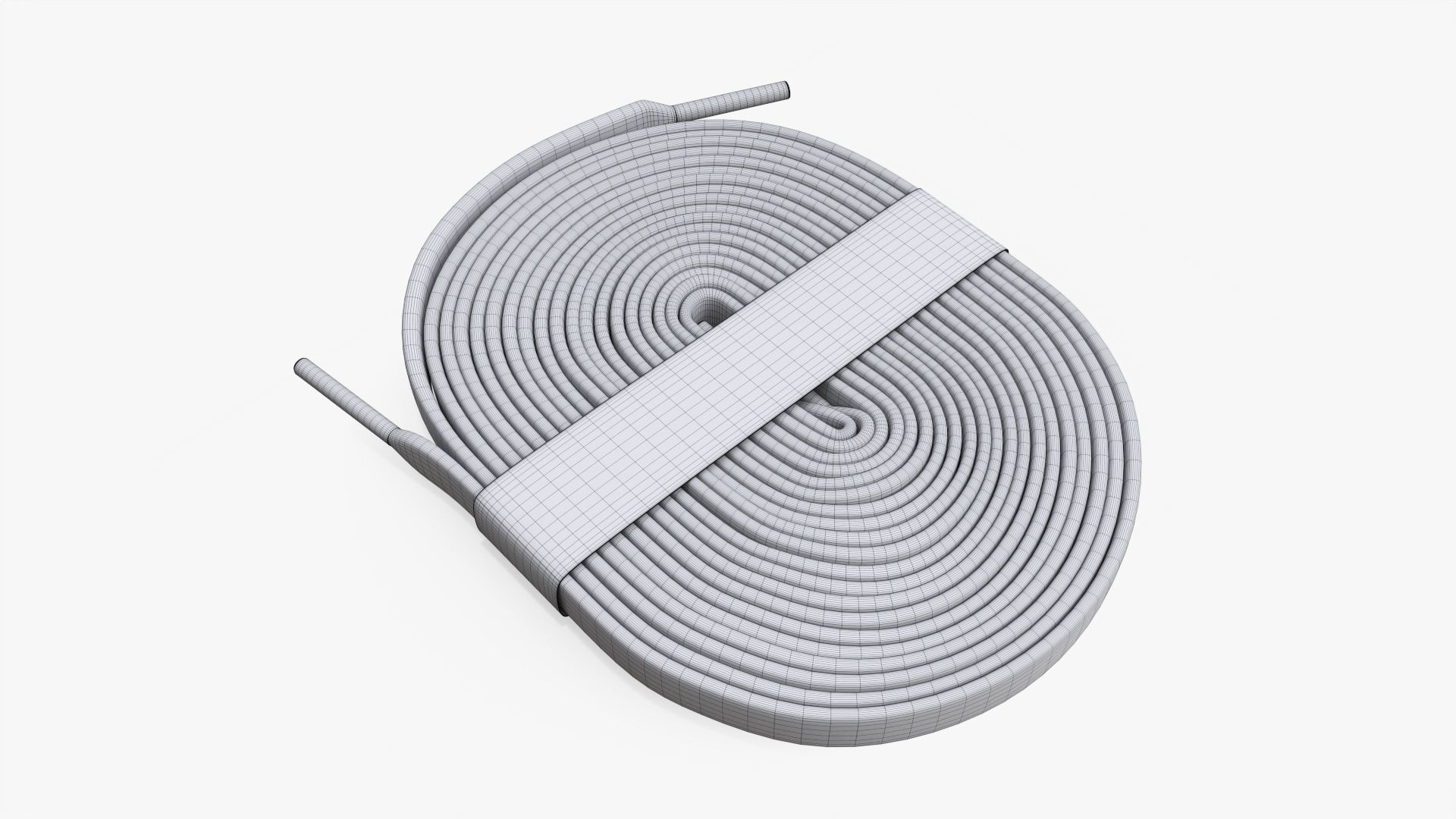 Flat sneaker shoelace roll 3D model | CGTrader