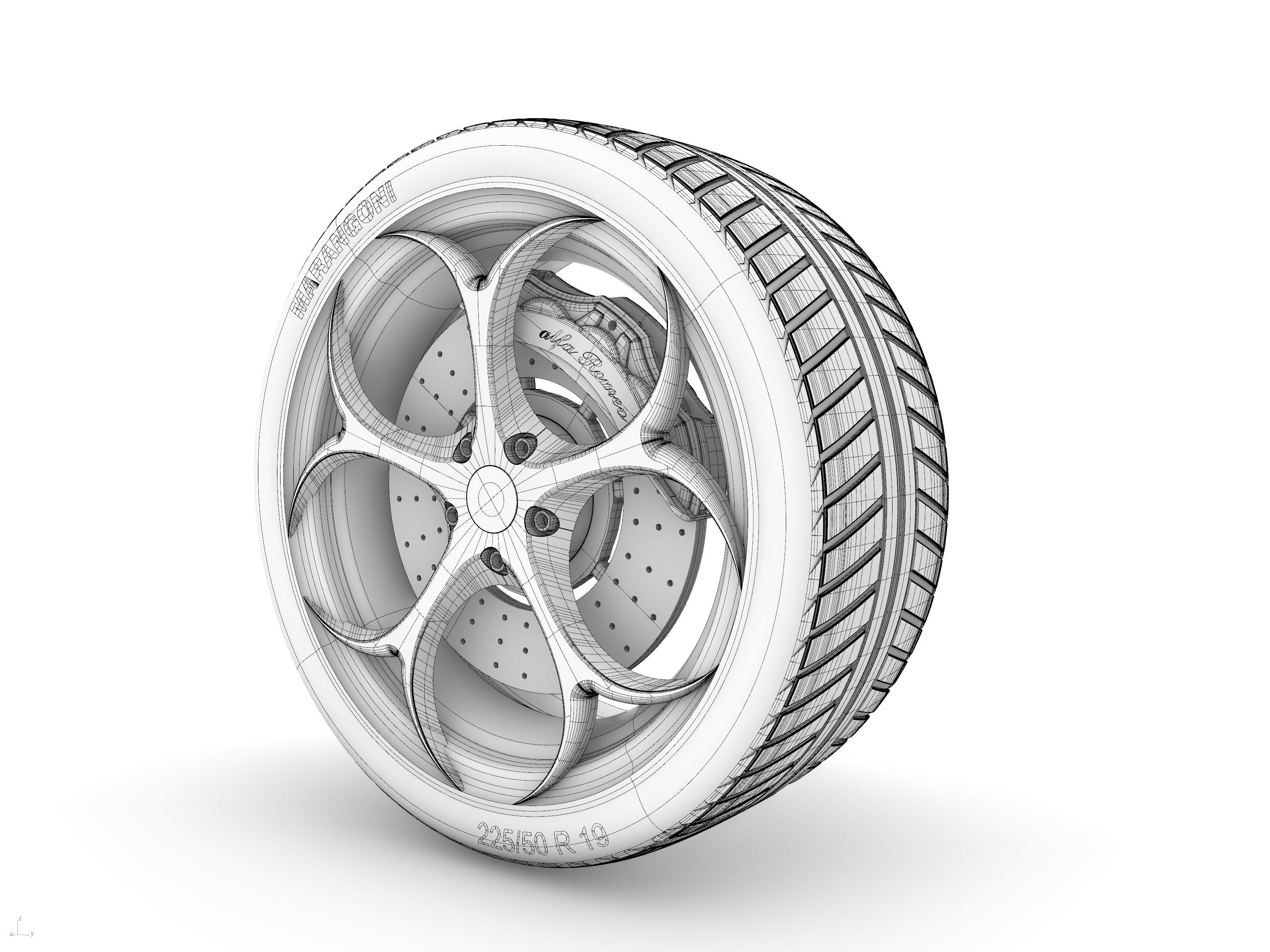 alfa romeo rims 3D model | CGTrader