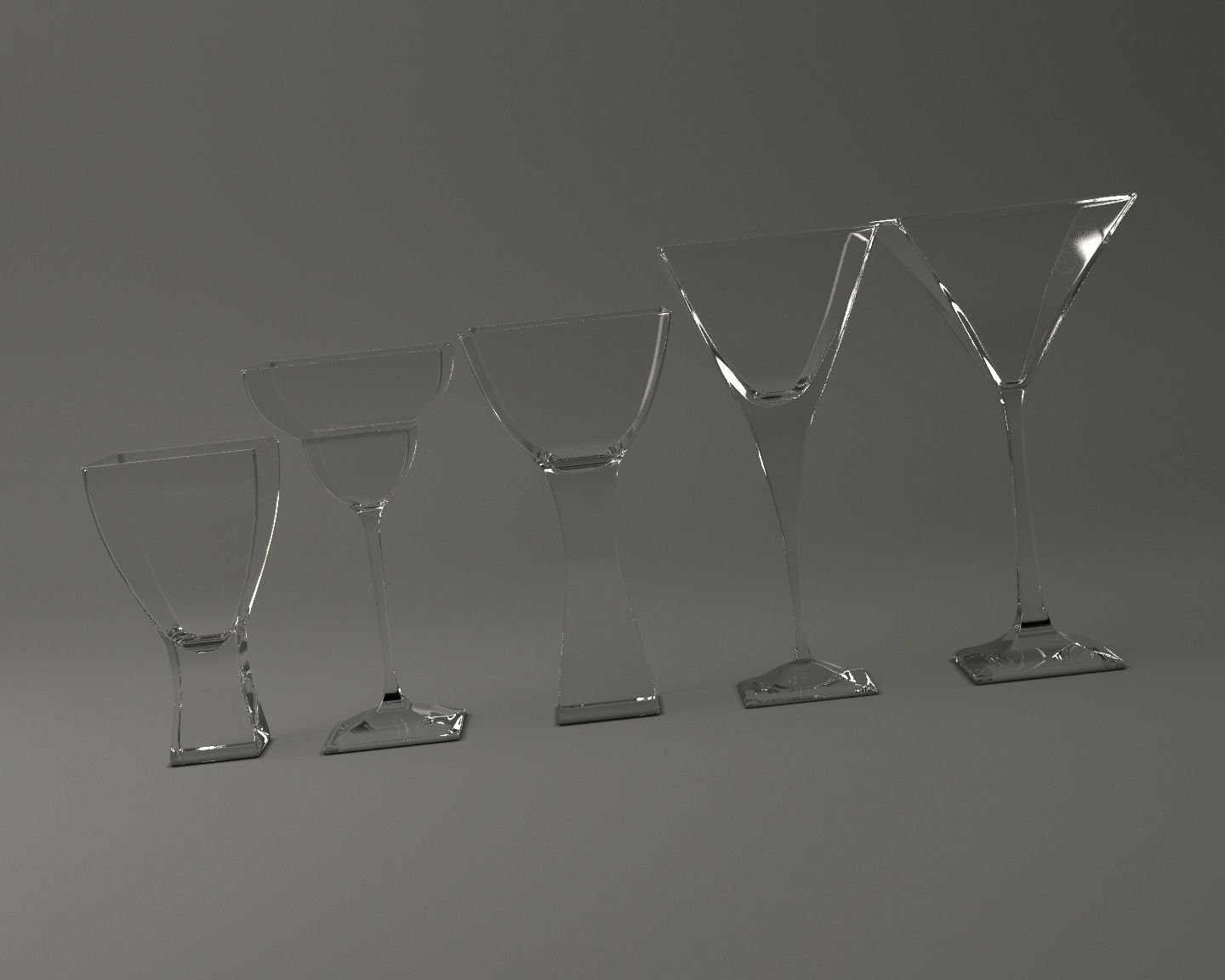 3D model GLASSWARE---Square Cocktail Glass | CGTrader