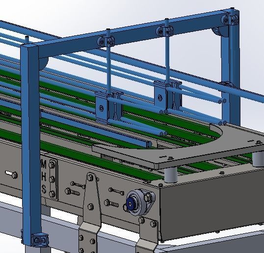 Stainless triple modular conveyor belt 3D model rigged | CGTrader