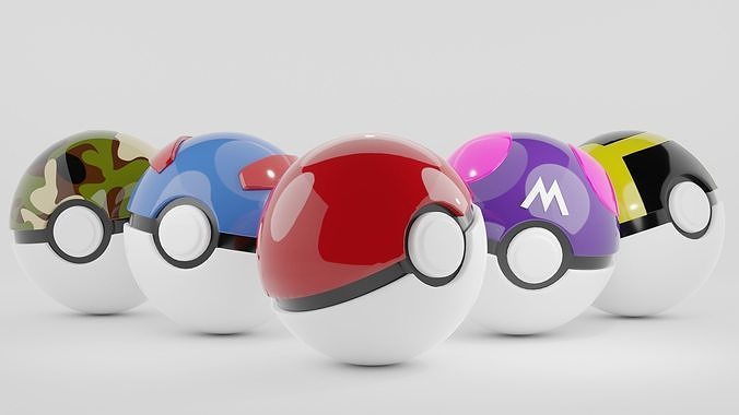 Classic Poke Balls free 3D model | CGTrader