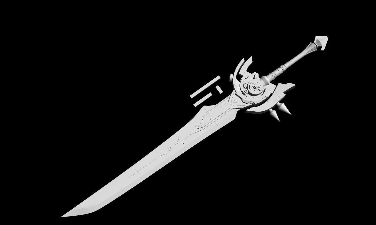 genshin impact Claymore Whiteblind 3D model 3D printable | CGTrader