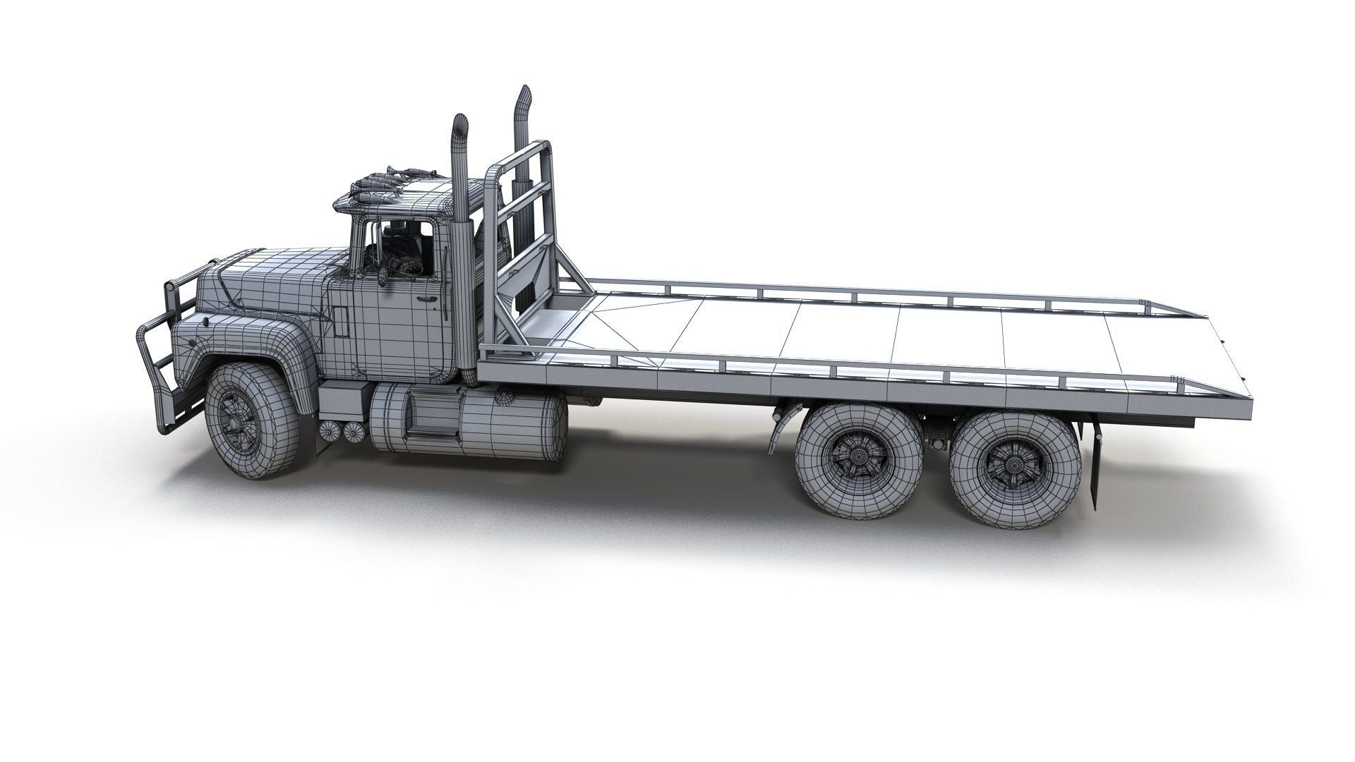 3D model Industrial vintage flatbed truck VR / AR / low-poly | CGTrader
