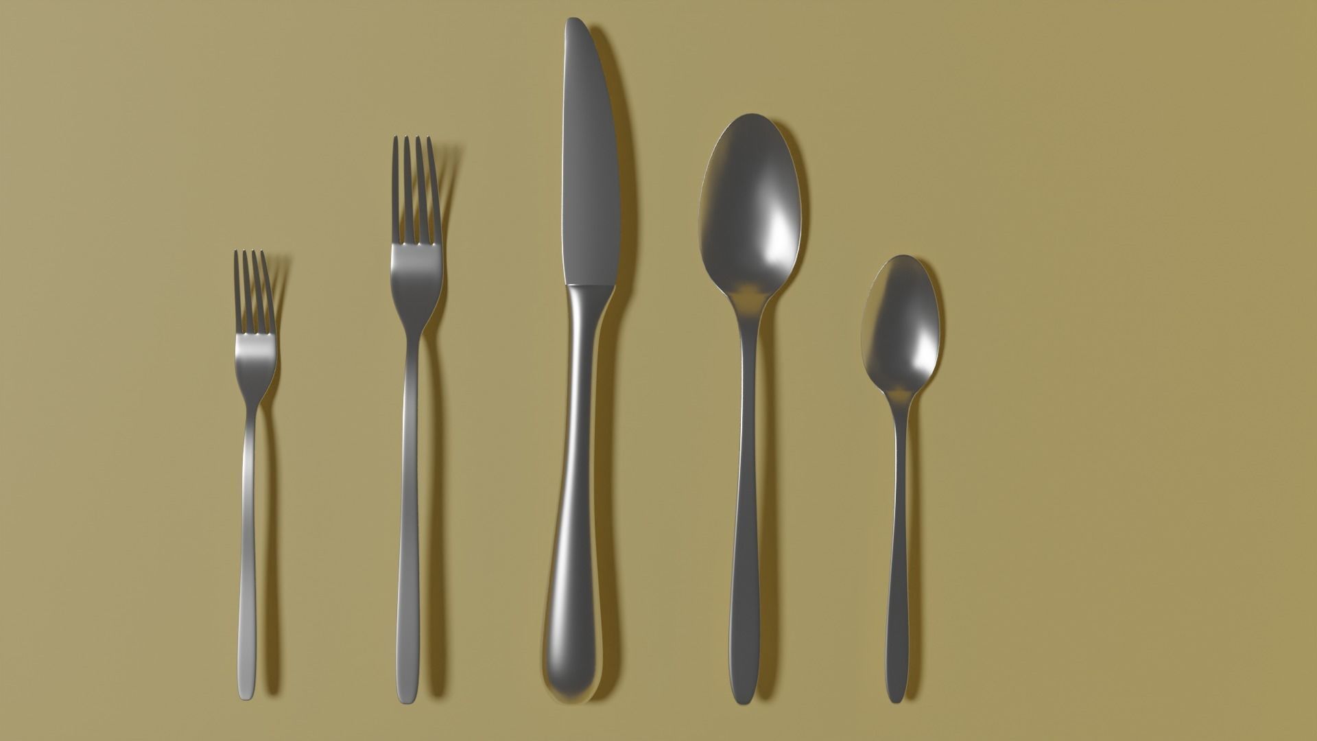 Basic Silverware Set free 3D model | CGTrader