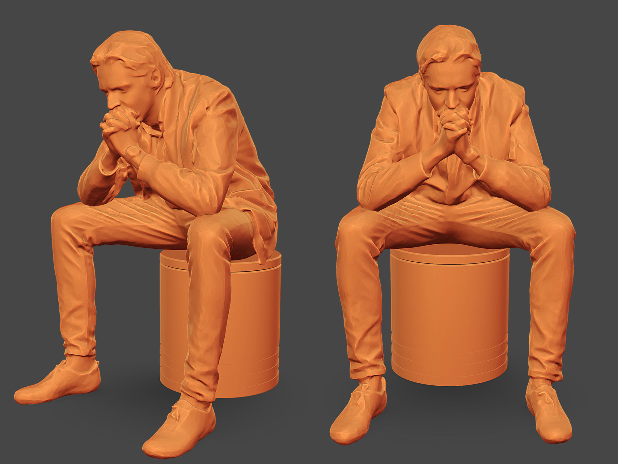 Stylized Man Character Sitting 3D model | CGTrader