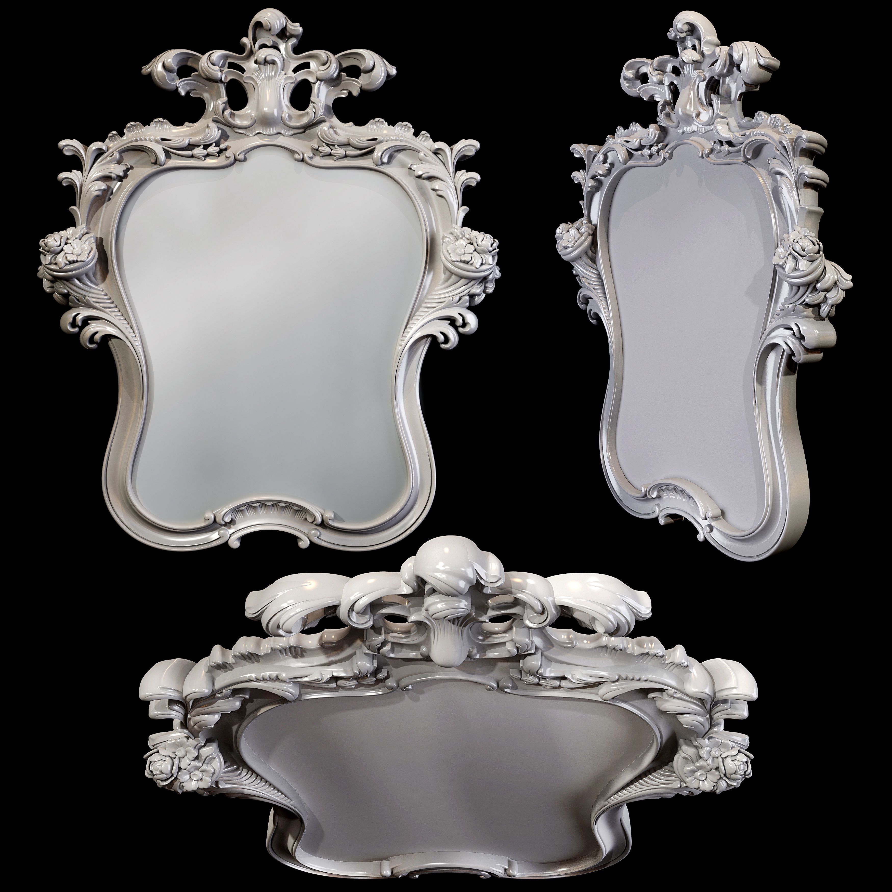 Classic mirror 002 3D model | CGTrader