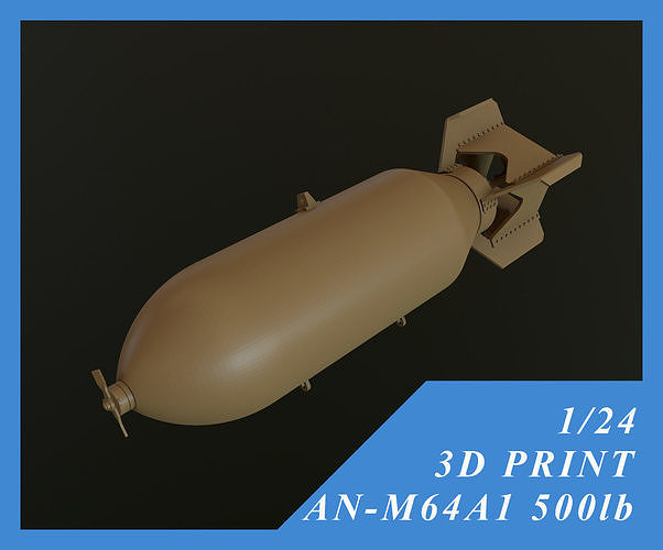 US GP BOMB AN-M64A1 500LB 1-24 3D model 3D printable | CGTrader