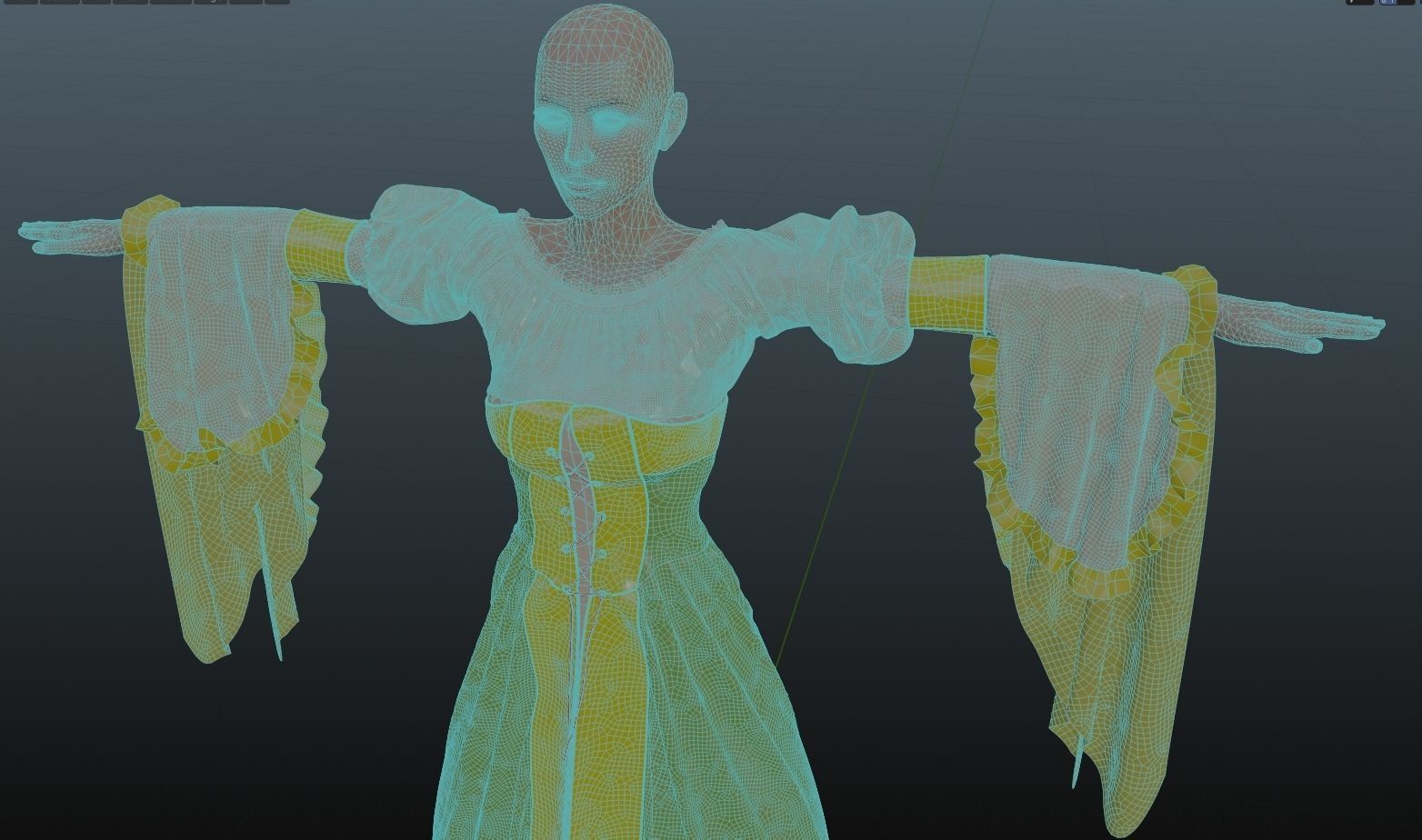 Medieval Renaissance Courtesan Dress 3D model rigged | CGTrader