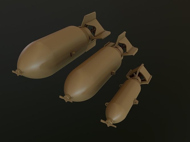 US GP BOMB WW2 100LB 500LB 1000LB 1-32 1-35 3D Model Collection | CGTrader