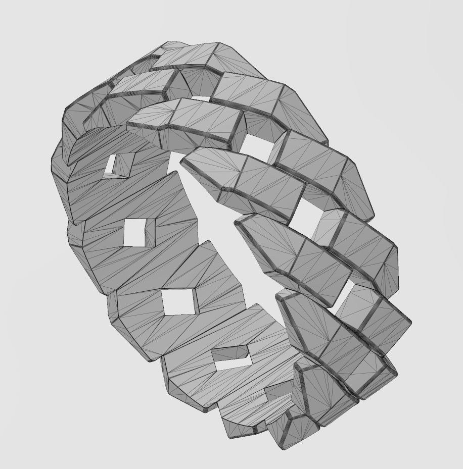 Geometric chain link band US size 5to13 3D model 3D printable | CGTrader