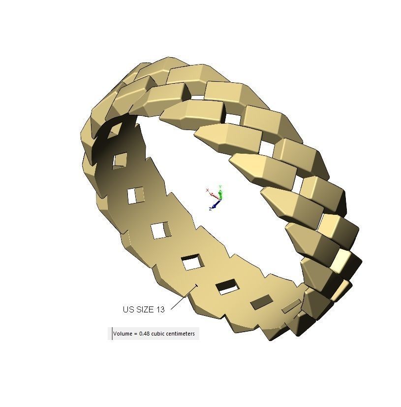 Geometric chain link band US size 5to13 3D model 3D printable | CGTrader