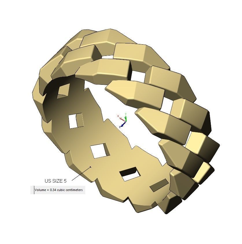 Geometric chain link band US size 5to13 3D model 3D printable | CGTrader