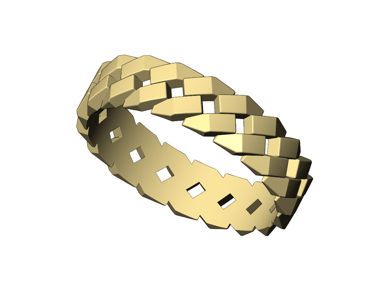 Geometric chain link band US size 5to13 3D model 3D printable | CGTrader