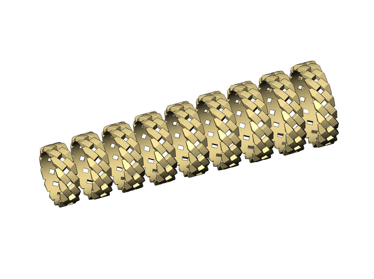 Geometric chain link band US size 5to13 3D model 3D printable | CGTrader
