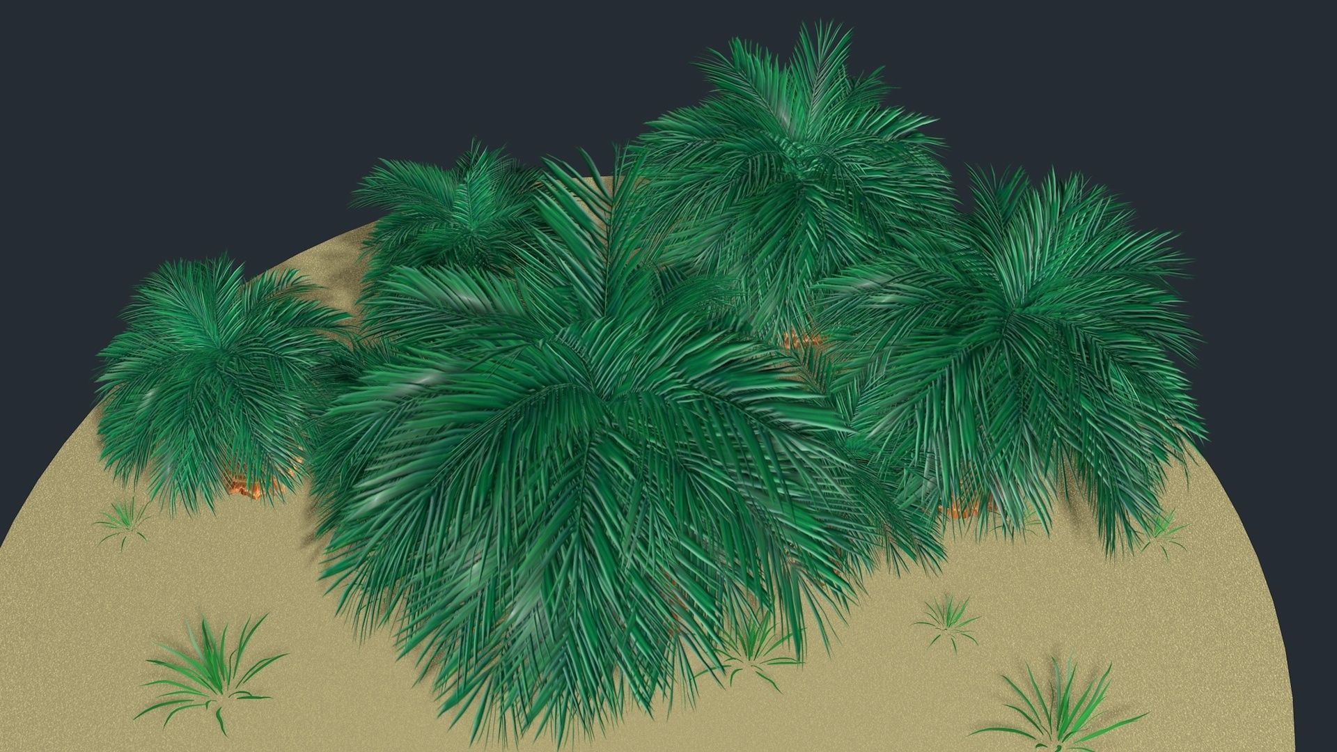 Three palms cartoon low poly 3D model | CGTrader