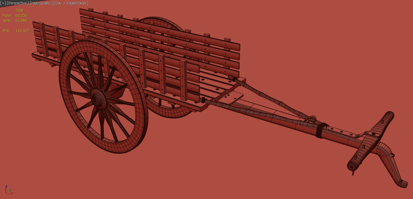 Indian Bullock Cart 3D model rigged | CGTrader