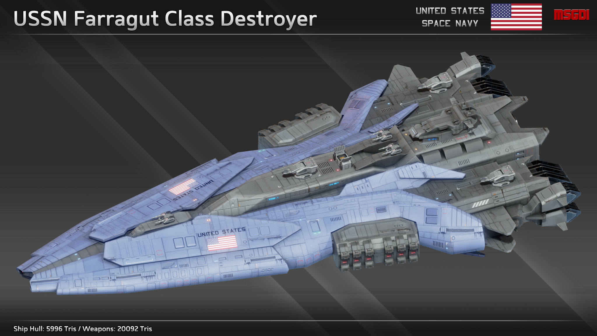 3D model USSN Farragut Class Destroyer VR / AR / low-poly | CGTrader