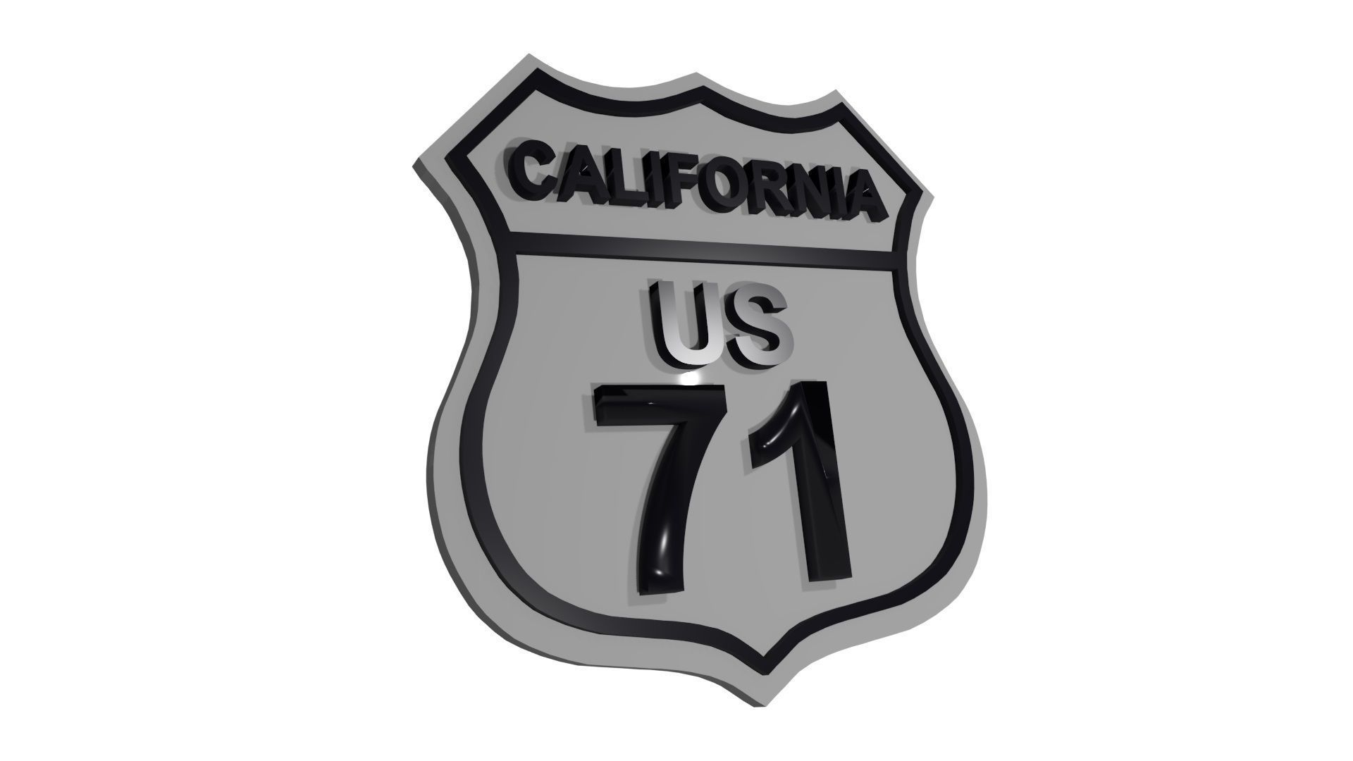 Sign California US 17 3D model | CGTrader
