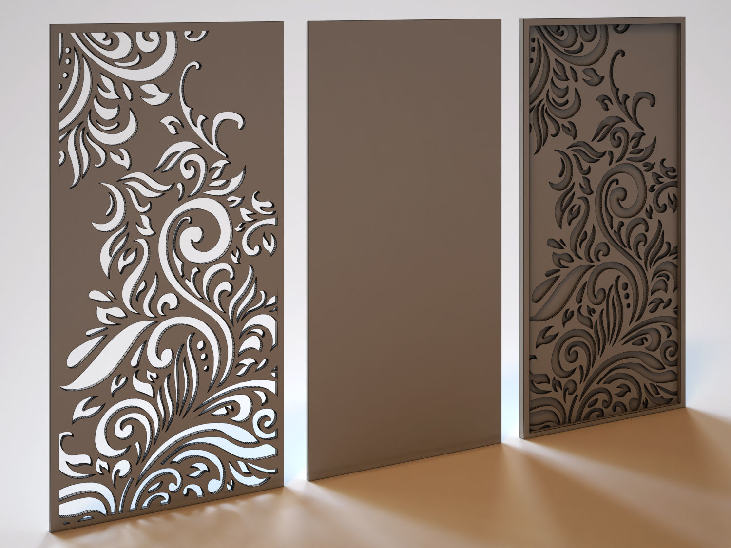 Partition three metal panels 3D model | CGTrader