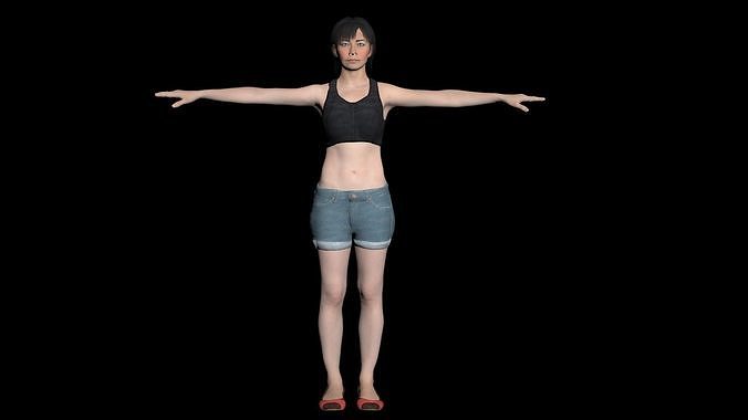 3D model Woman for game VR / AR / low-poly | CGTrader