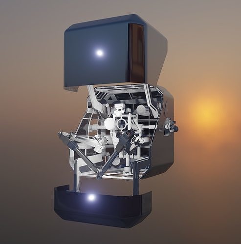 Mini Satellite Laser Shield Design 3D model | CGTrader